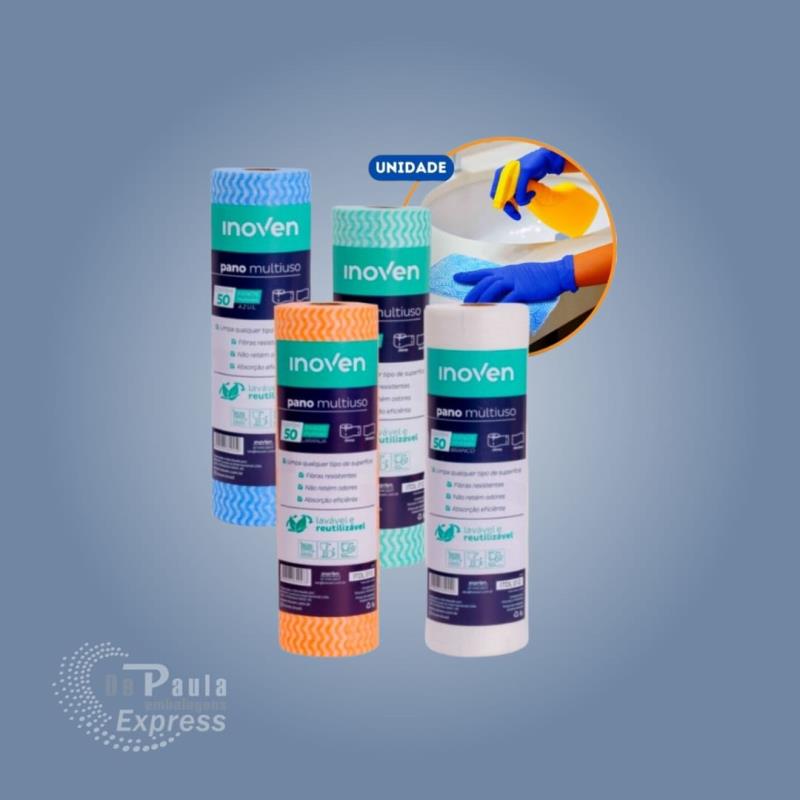 PANO MULTIUSO 28X25M (VERDE) C/50 (INOVEN) - depaulaexpress.com.br
